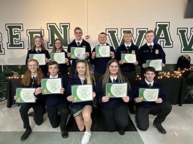 Greenville FFA Members Receive Greenhand Degree | My County Link