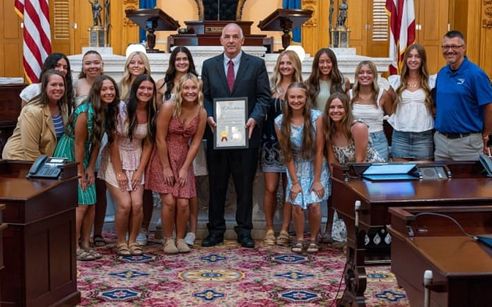 Senator Huffman honors undefeated Lady Patriots state title team | My ...