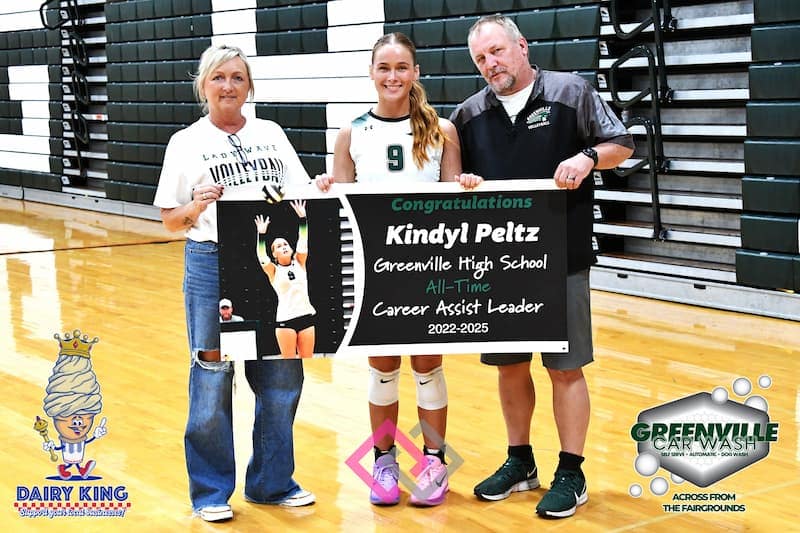 Kindyl Pelts sets a second Greenville volleyball record | My County Link