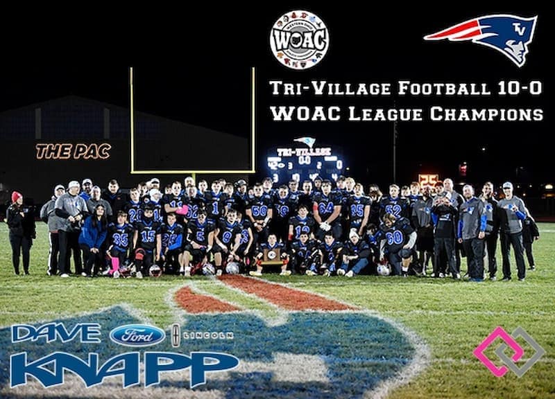 Undefeated Tri-Village Football Claims WOAC Championship | My County Link