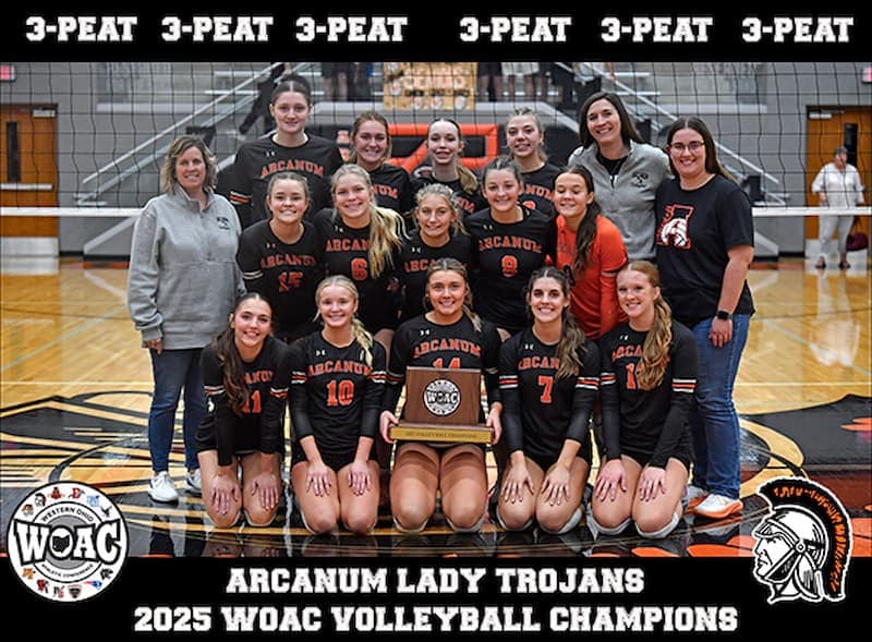 Arcanum Volleyball Wins 3rd Straight WOAC Championship | My County Link